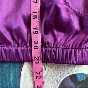 G by Guess | Tops | G By Guess Purple Satin Long Sleeve Faux Wrap Top ...